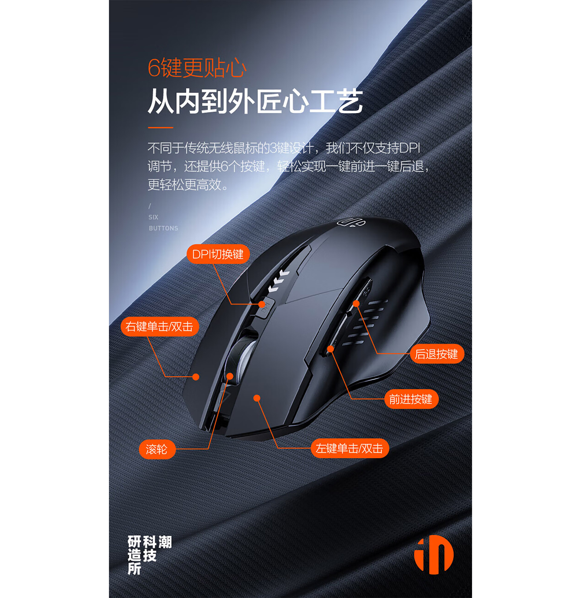 英菲克（INPHIC）PM6BS蓝牙三模鼠标充电无线鼠标可调DPI灰色_多少钱_参数_图片_价格_用户评价_联想商城