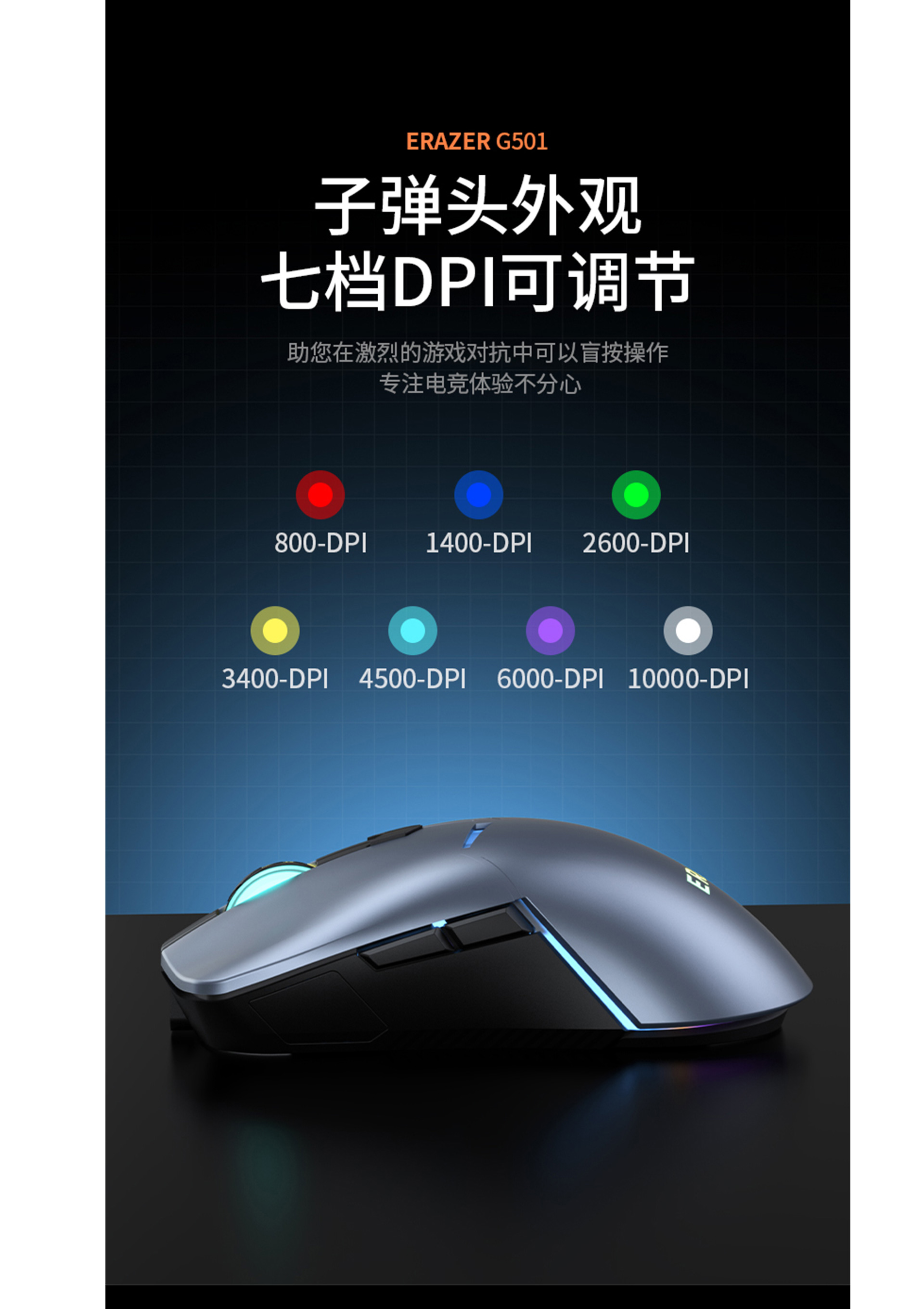 异能者无线电竞鼠标G501 枪色_多少钱_参数_图片_价格_用户评价_联想商城