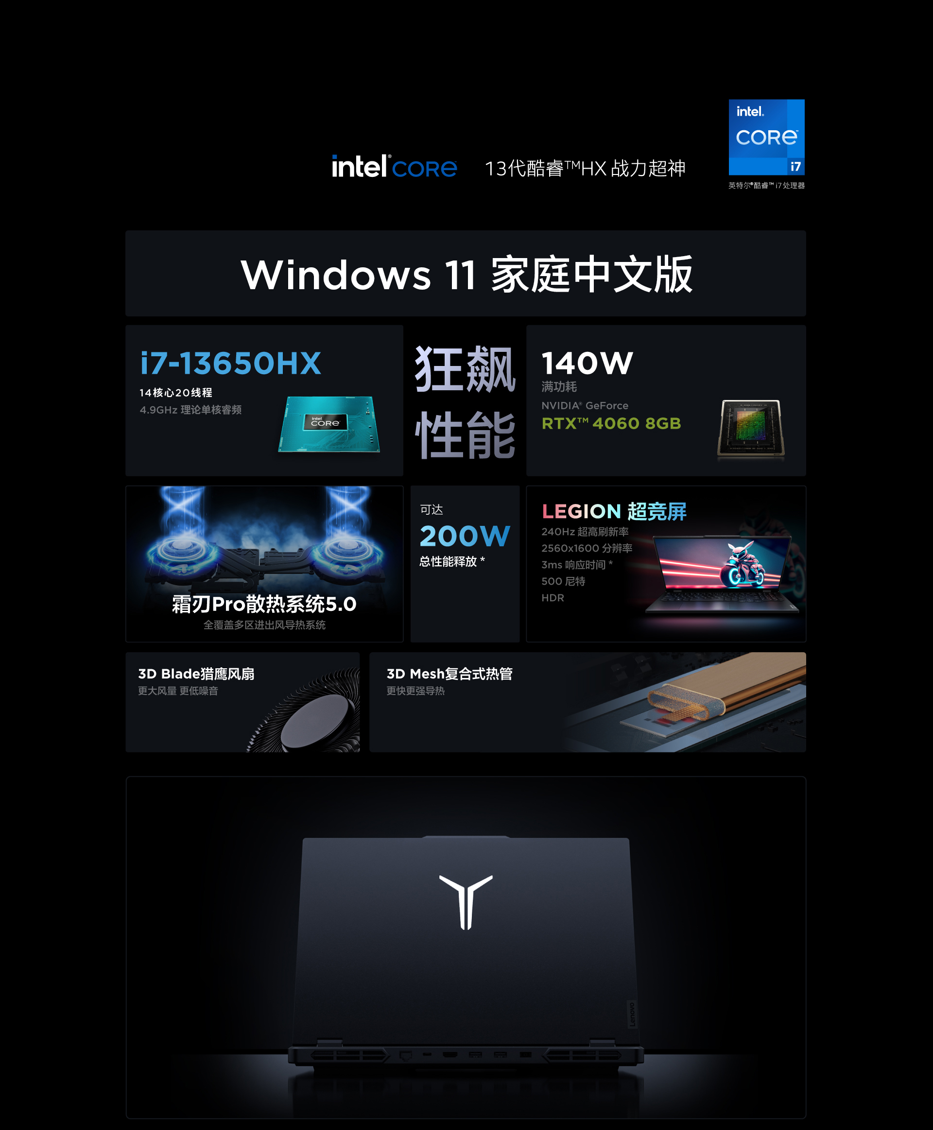 联想(Lenovo)拯救者Y9000P 2023 16英寸电竞游戏本笔记本电脑_多少钱_参数_图片_价格_用户评价_联想商城