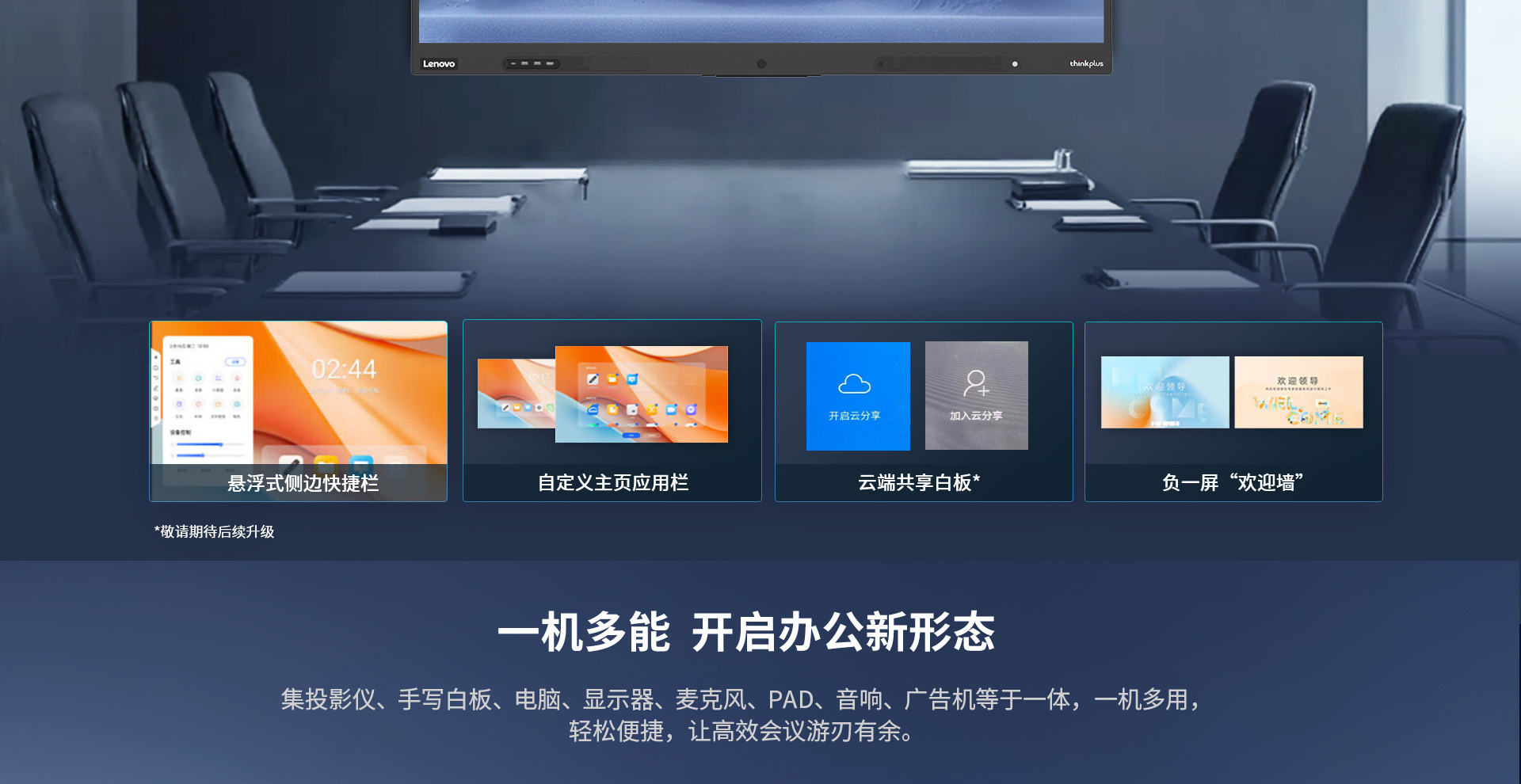 Thinkplus会议平板S55 电子白板智能触控触摸会议大屏+移动支架_多少钱_参数_图片_价格_用户评价_联想商城