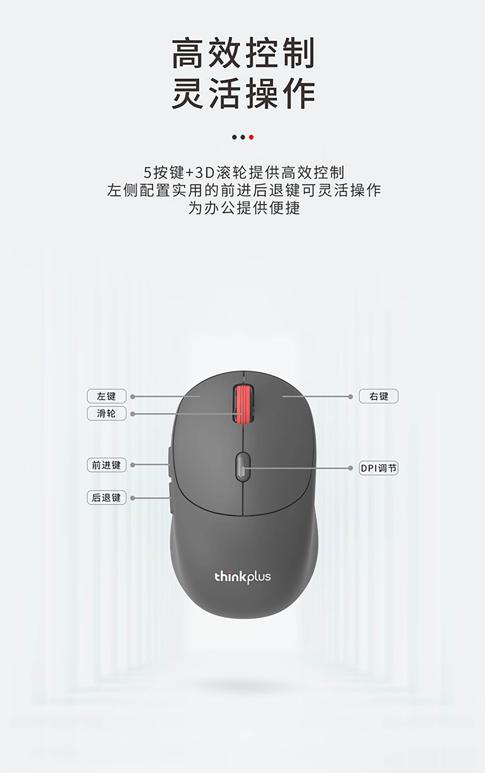 联想thinkplus WL300 Pro 双模无线鼠标-锂电池版本 黑色_多少钱_参数_图片_价格_用户评价_联想商城