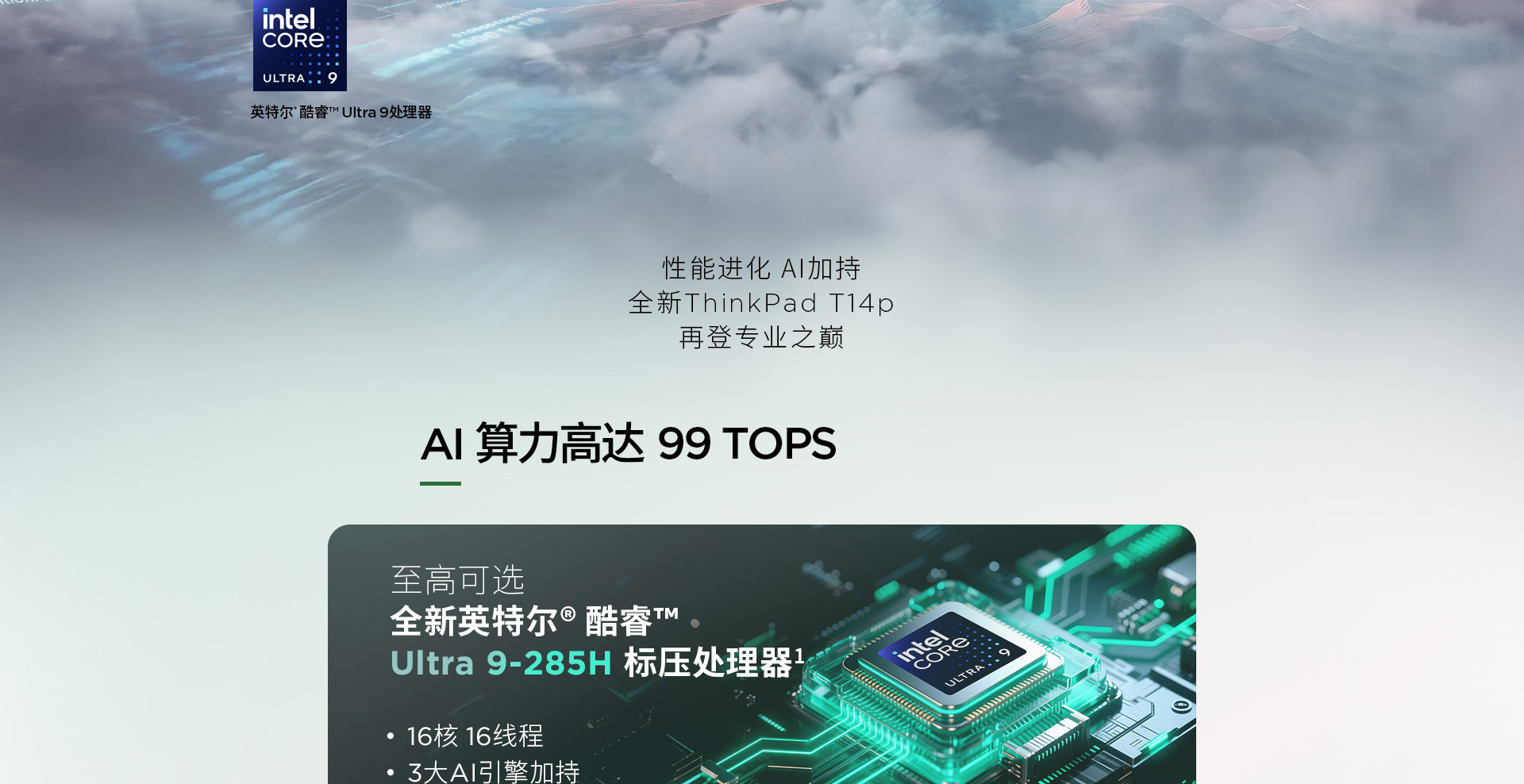 ThinkPad T14p 2025 酷睿U9 AI高性能工程师本 00CD